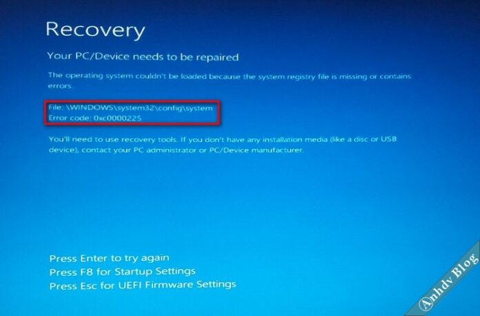 Sửa lỗi màn hình xanh INACCESIBLE BOOT DEVICE (0x0000007B) | Anhdv Blog