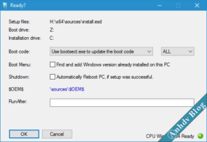 Cài đặt windows bằng WinNTSetup theo cả 2 chuẩn UEFI và Legacy | Anhdv Blog