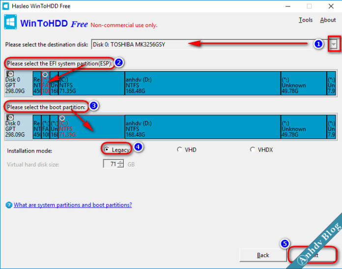 Hướng dẫn cài Win bằng WinToHDD từ ổ cứng không cần USB (có UEFI ...
